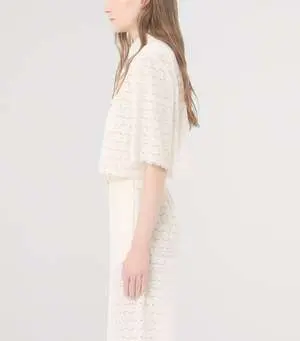 Valentino Garavani Cropped Broderie Anglaise Shirt - Ivory