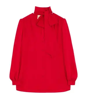 Valentino Garavani Tie-detail Silk Blouse