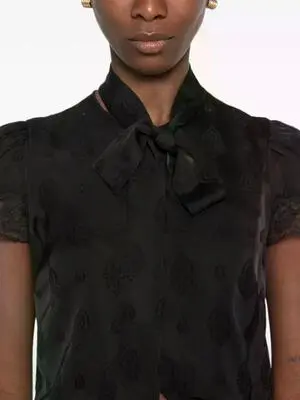 Sandro Lace-trimmed Paisley Jacquard Shirt