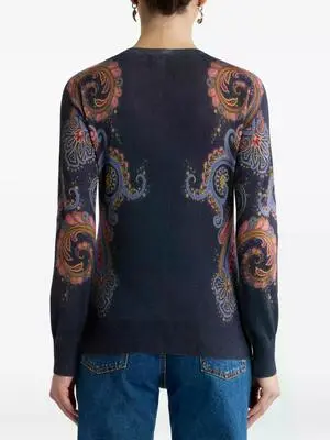 Etro Silk And Cashmere Paisley Print Cardigan