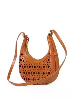 COCCINELLE Whisper Perforated Shoulder Bag - Brown