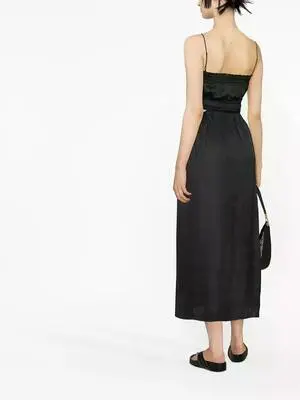 Maje Pleated Midi Dress With Cut-out Detail