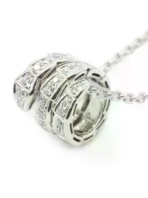 BVLGARI 18k White Gold Diamond Serpenti Viper Necklace - Silver