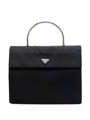 Prada Tessuto Metal Handle Bag