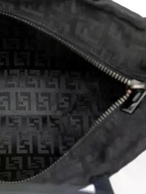Fendi Mini Zucchino Canvas Handbag - Black