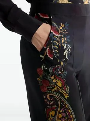 Etro Silk Paisley Print Trousers