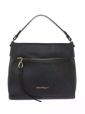 FERRAGAMO Pebbled Leather Ally Hobo Satchel