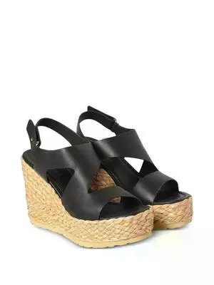 PALOMA BARCELO Aurora Calidis Leather Wedge Espadrilles