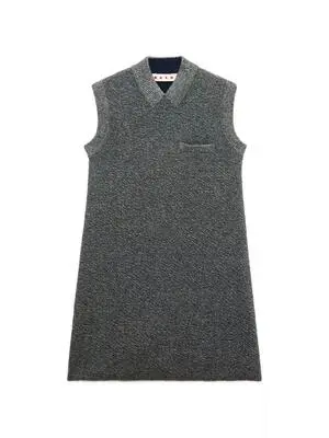 Marni Gray Wool Mini Dress With Lurex Detailing