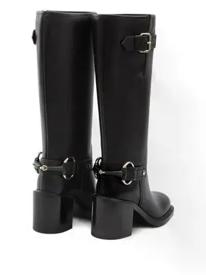 Gucci 70mm Leather Buckle Boots