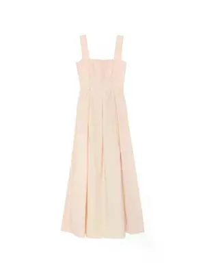 Momoni Pleated Square-neck Maxi Dress