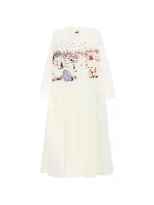 MII Tara Embroidered Midi Shirt Dress