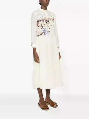 MII Tara Embroidered Midi Shirt Dress