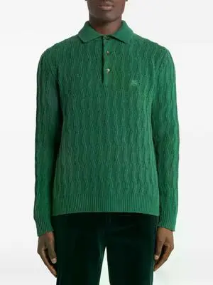 Etro Cashmere Polo Neck Sweater With Wavy Motif