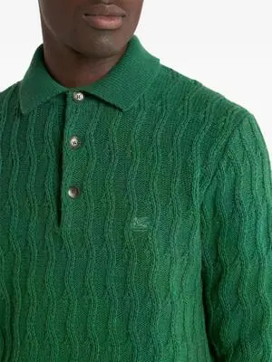 Etro Cashmere Polo Neck Sweater With Wavy Motif