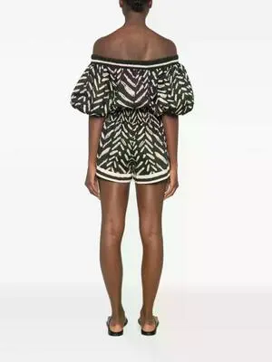 Johanna Ortiz Geometric Pattern Off-shoulder Jumpsuit