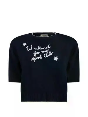 Max Mara Embroidered Slogan Sweater