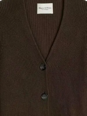Marc O'polo Ribbed V-neck Cardigan - Brown