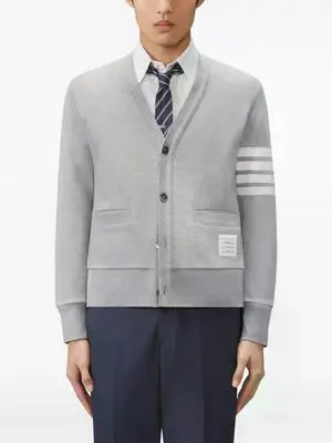 Thom Browne Cotton Embroidered Cardigan - Grey