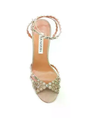AQUAZZURA Tequilla Crystal-embellished Scalloped Sandals