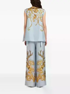 La DoubleJ Palazzo Placed Pants In Oceania Placée Print