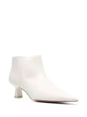 GANNI 65mm Pointed Toe Zip Up Calf Leather Boots