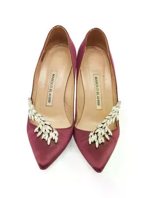 Manolo Blahnik Nadira Crystal-embellished Satin Pumps