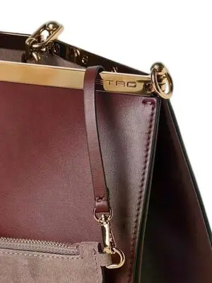 Etro Medium Vela Leather Shoulder Bag - Brown