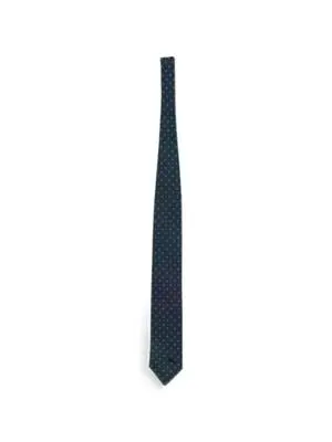 Zegna Micro-floral Jacquard Neck Tie - Green