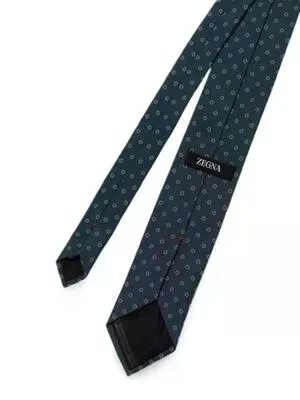 Zegna Micro-floral Jacquard Neck Tie