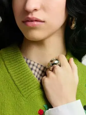 Marni Crystal-embellished Flower Ring