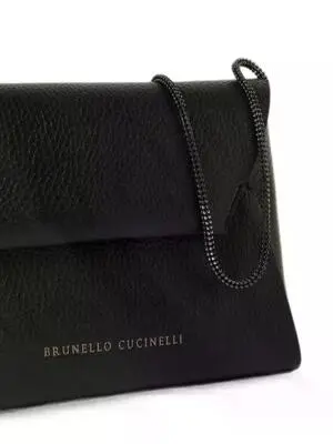 Brunello Cucinelli Leather Shoulder Bag - Black