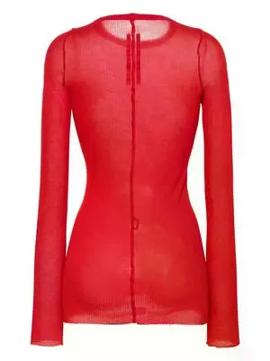 Rick Owens Long-sleeve Ribbed T-shirt - Red