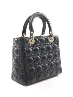 Dior Lady Cannage Tote Bag - Black