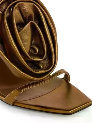 GIUSEPPE ZANOTTI Curded Flowers Sandal 105 - Brown