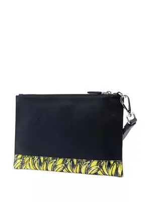 Prada Saffiano Banana Print Clutch Bag