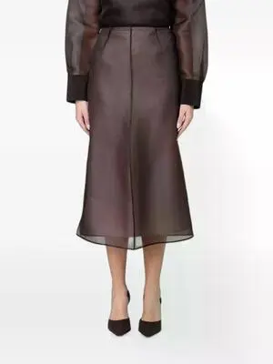 Agnona Silk Midi Skirt