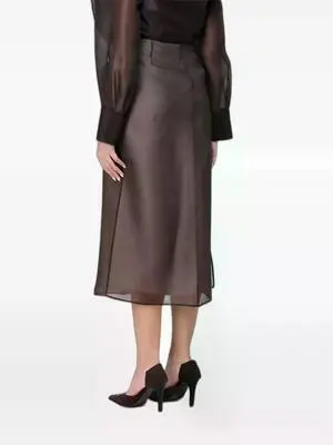 Agnona Silk Midi Skirt