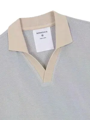 NOWADAYS Open-collar Waffle-knit T-shirt