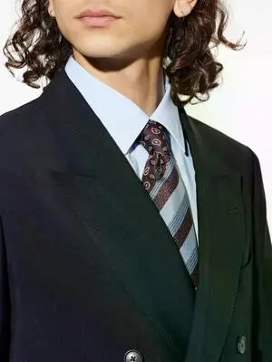 Etro Paisley Stripe Silk Tie