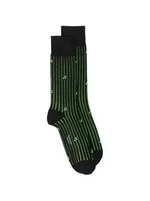 Paul Smith Music Note Pinstripe Socks - Black