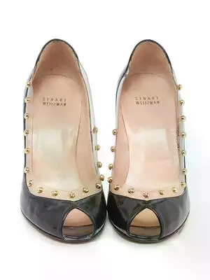 STUART WEITZMAN Studded Peep-toe Heeled Pumps