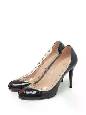 STUART WEITZMAN Studded Peep-toe Heeled Pumps