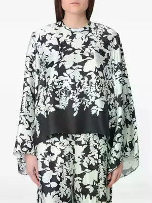 Agnona Floral-print Silk Blouse