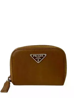 Prada 2000-2013 Saffiano Coin Pouch - Brown
