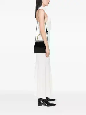 FERRAGAMO Calfskin Metal Top Handle Bag Satchel