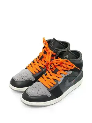 JORDAN Air 1 Mid Se Craft Lace-up Leather Sneakers - Grey