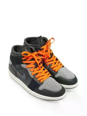 JORDAN Air 1 Mid Se Craft Lace-up Leather Sneakers - Grey