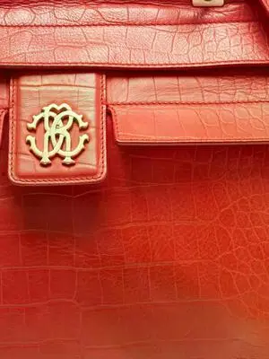 Roberto Cavalli Croc-embossed Leather Tote Bag