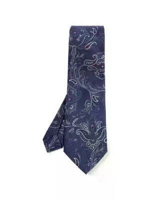 Etro Paisley Silk Tie - Blue